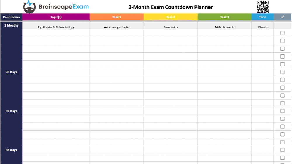 Free study planner and class schedule sheets | Brainscape Academy
