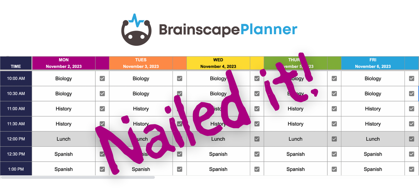 Free study planner and class schedule sheets | Brainscape Academy