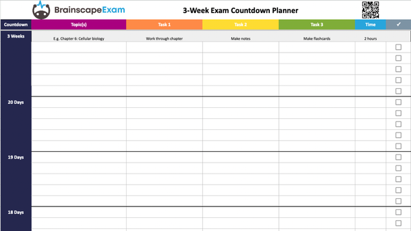 Free study planner and class schedule sheets | Brainscape Academy